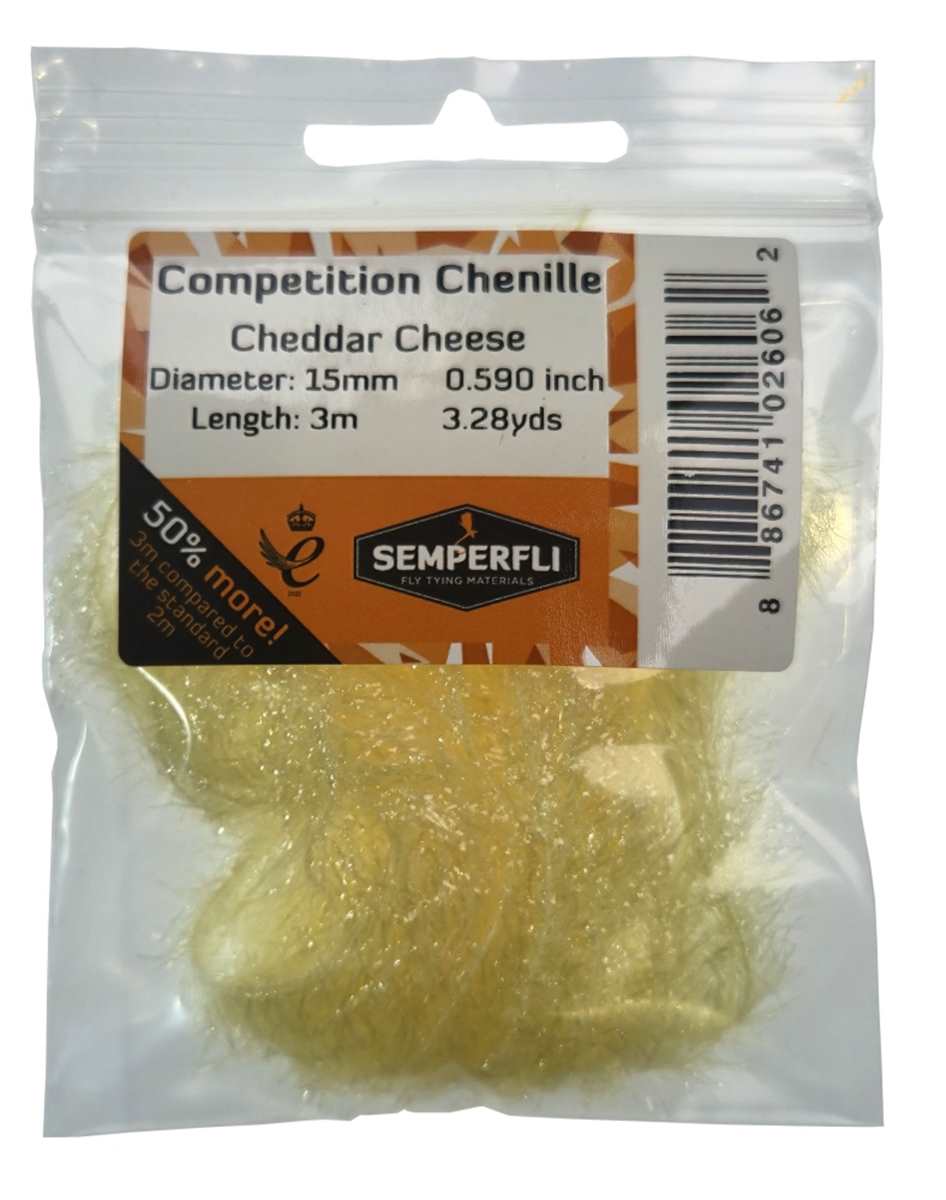 15mm Competition Chenille Cheddar Cheese for Fly Tying